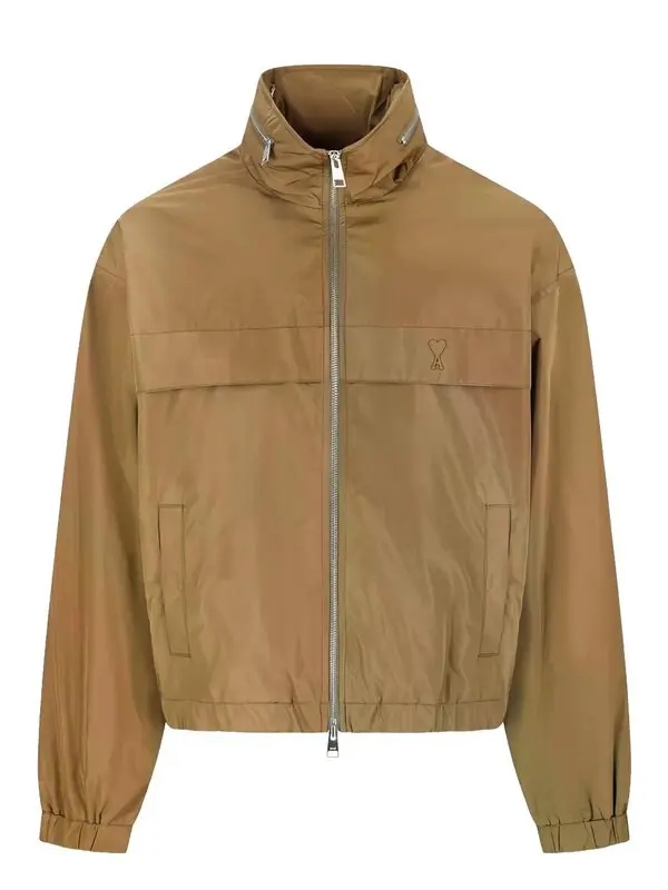 Ami Coupe Zip Windbreaker - Brown