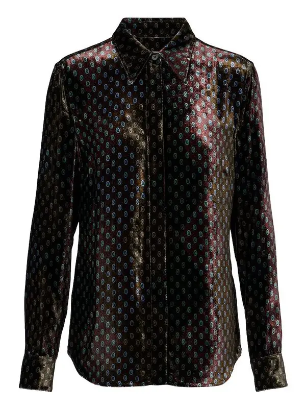 Dries Van Noten Printed Velvet Shirt - Multicoloured
