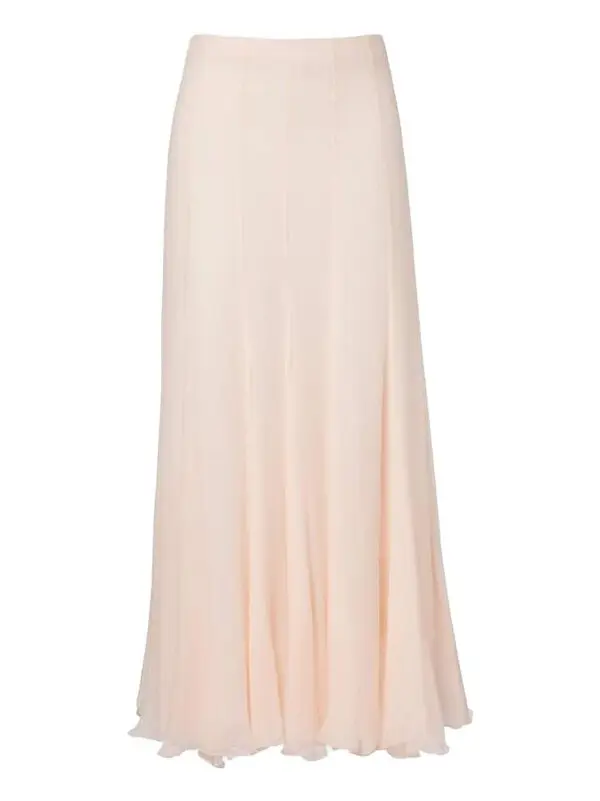 Chloé Pleated Silk Muslin Maxi Skirt - Pink