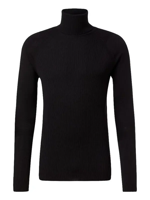 Moncler Wool-blend Turtleneck Ski Top - Black