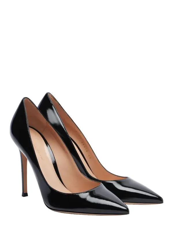 GIANVITO ROSSI 105 Patent Leather Pumps - Black