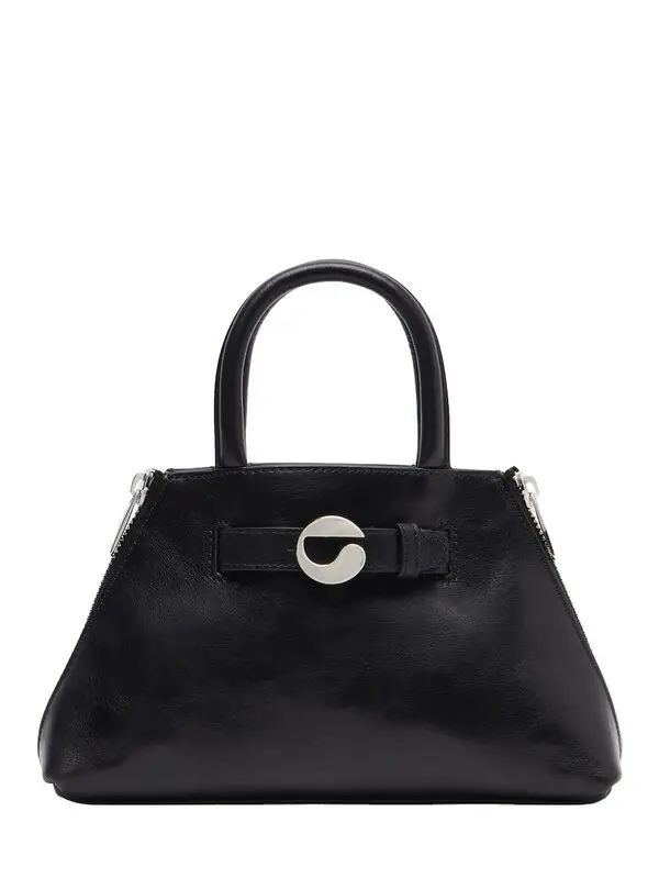Coperni Data Mini Leather Tote Bag - Black