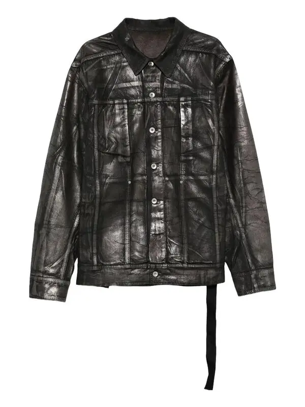 Rick Owens Long Sleeve Jacket With Metallic Effect - Black