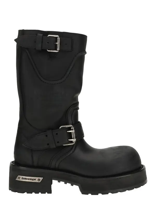 Balenciaga Buckled Leather Boots - Black