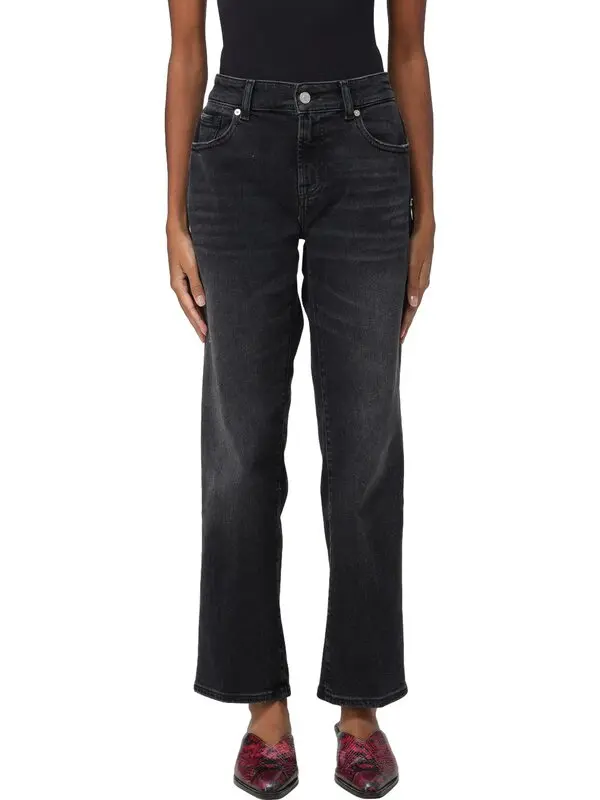 7 For All Mankind Straight Leg Jeans - Black