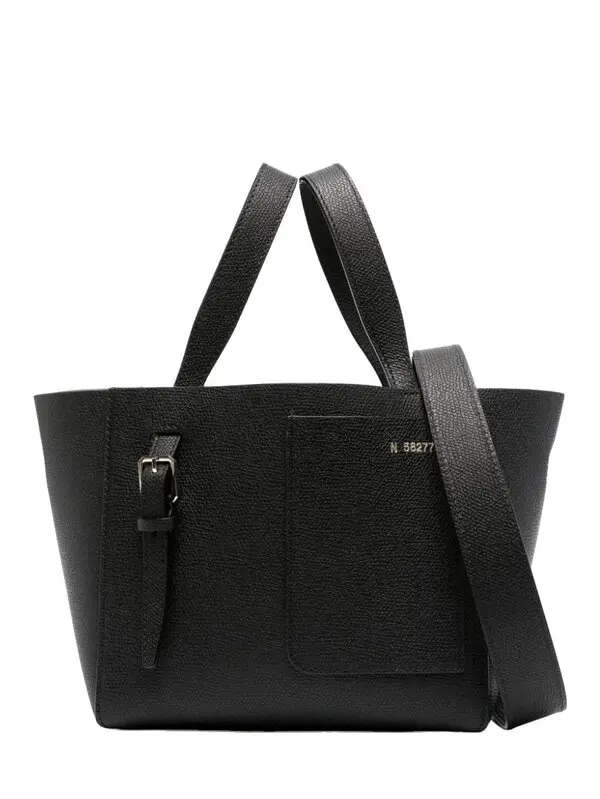 VALEXTRA Mini Leather Bucket Bag - Black