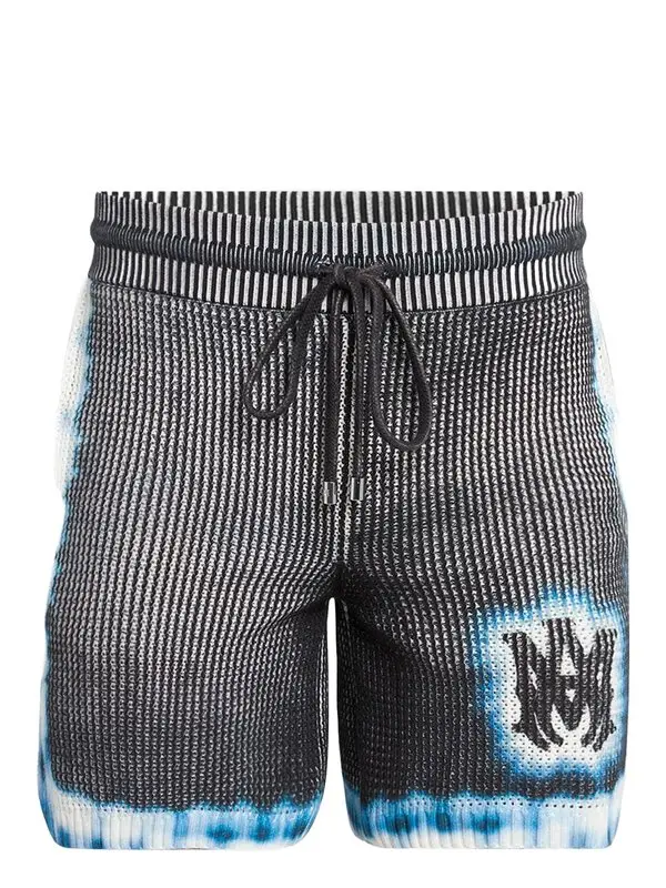 Amiri Ma Logo Tie-dye Cotton Shorts - Blue