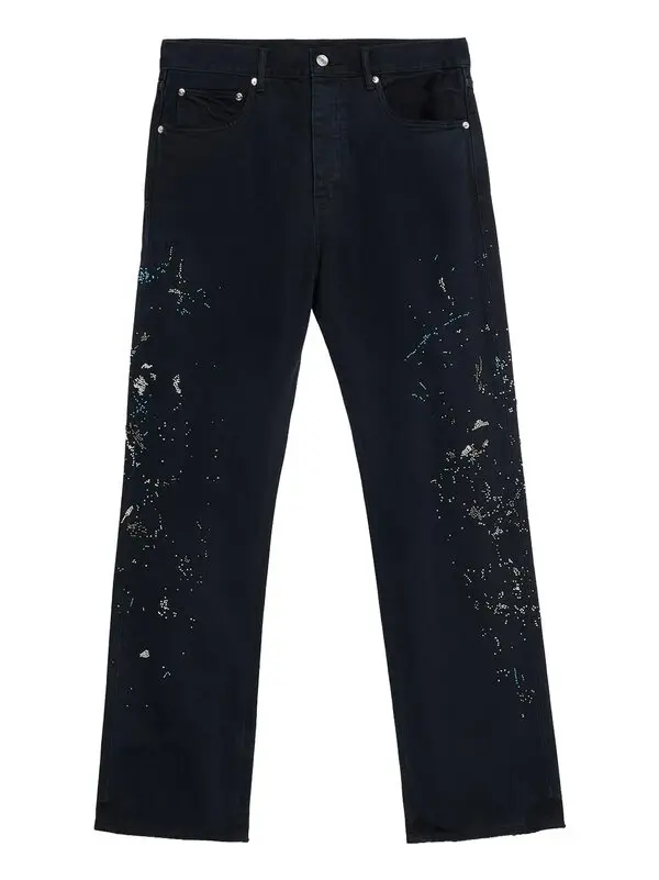PURPLE BRAND Beaded Splatter Five-pocket Pants - Black