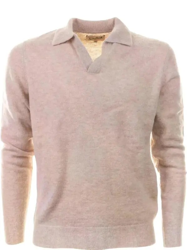 MC2 SAINT BARTH V-neck Polo-collar Sweater - Neutrals