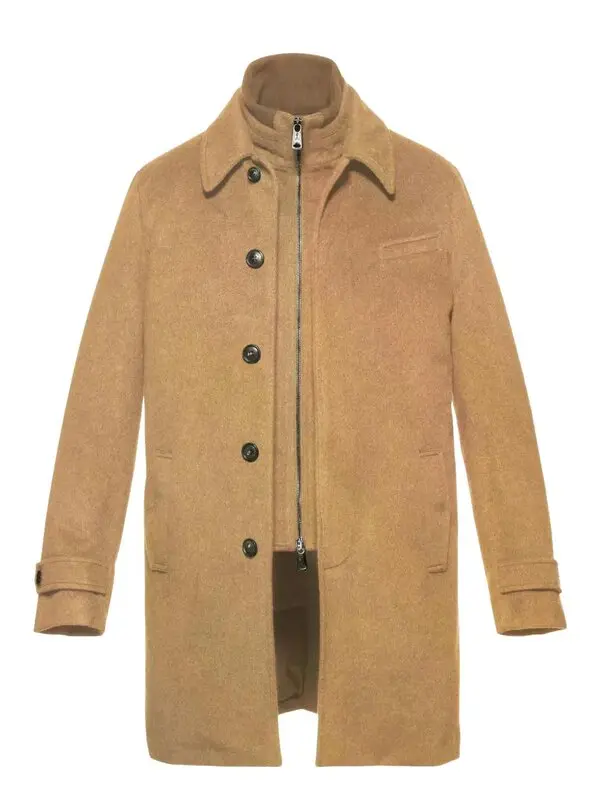 NORWEGIAN WOOL Button-fastening Coat - Brown