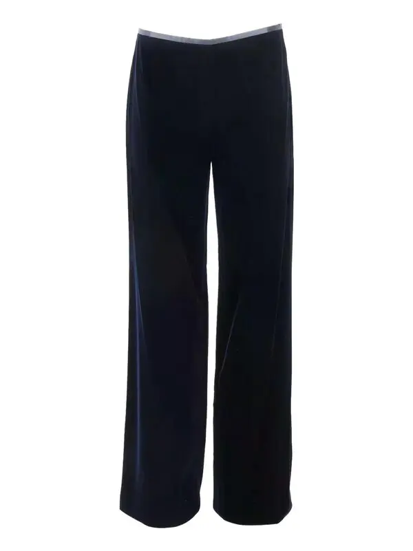 Emporio Armani Velvet Straight Leg Trousers - Blue