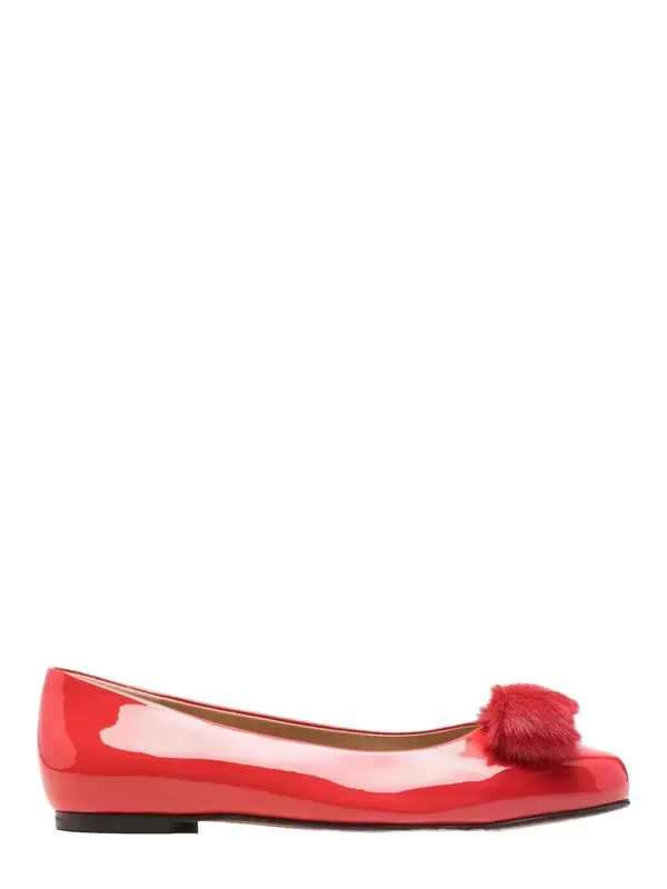 FERRAGAMO Bow-detail Ballet Flats - Red
