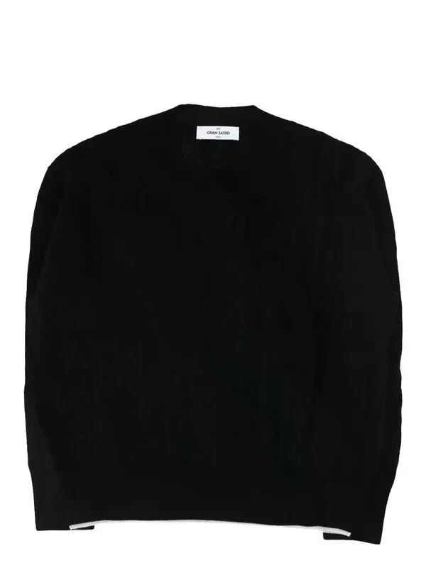 GRAN SASSO Cable-knit Wool-blend Sweater - Black