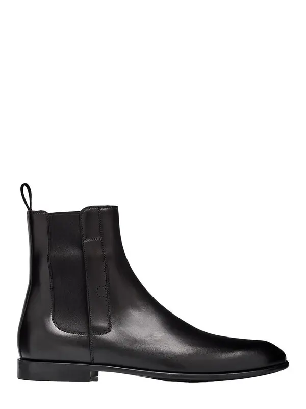 FERRAGAMO Angle Smooth Leather Chelsea Boots - Black