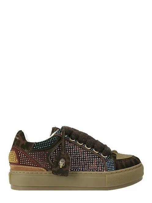 Kurt Geiger Southbank Tag Suede Trainers - Dk.brn Com