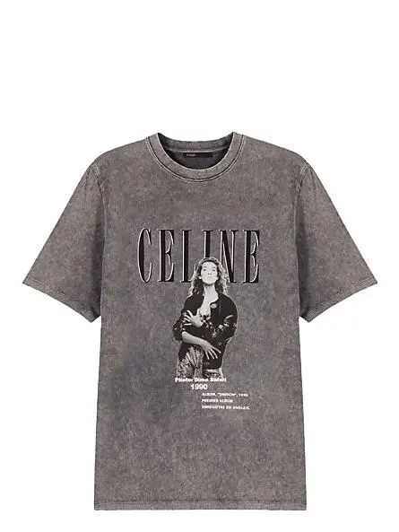 Maje Graphic-print Cotton T-shirt - Grey