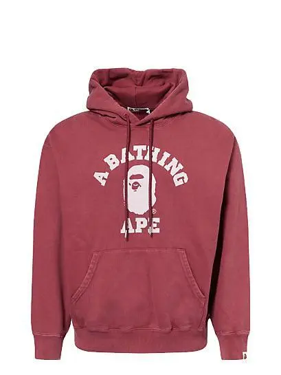 A BATHING APE College Graphic Hoody - Burgundy