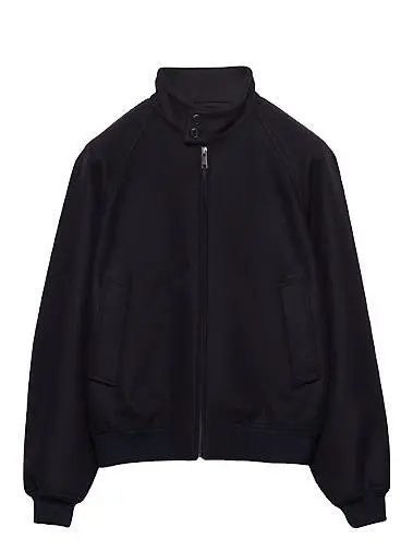 Prada Stand-up Collar Wool And Cashmere Jacket - Blue