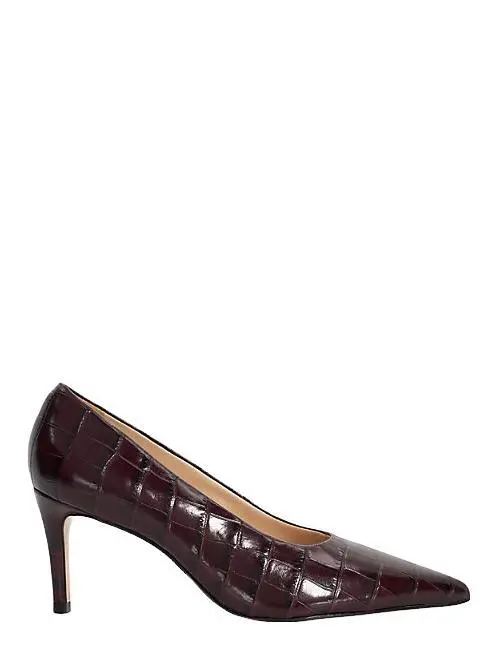 DUNE Aspiring Leather Courts - Burgundy Croc Leather