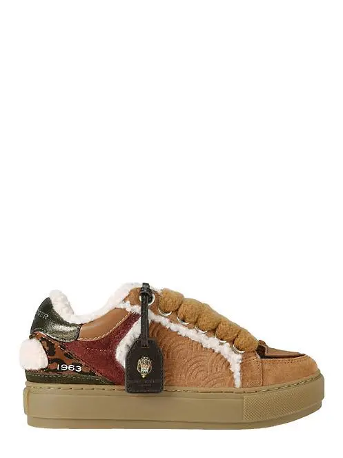 Kurt Geiger Southbank Tag Suede Trainers - Brown/oth