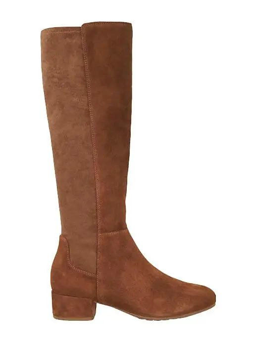 DUNE Tayla Knee-high Suede Boots - Tan Suede
