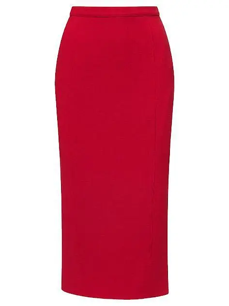 MUGLER Slim-fit Wool Midi Skirt - Red