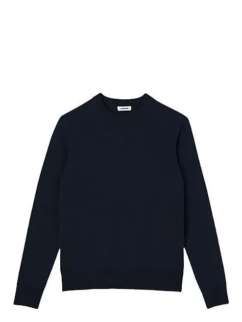 Sandro Crewneck Wool Jumper - Navy Blue