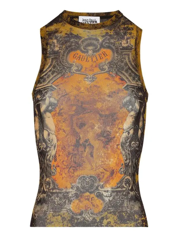 Jean Paul Gaultier Médaillon Tank Top - Black