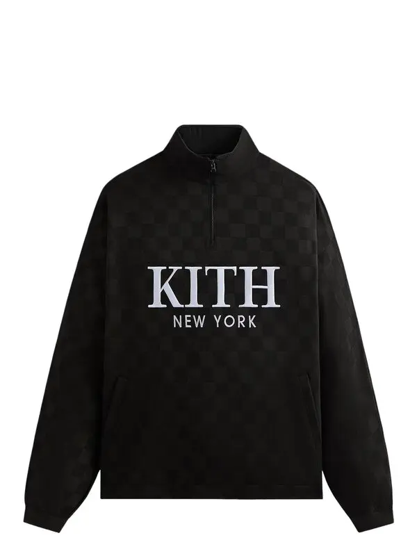 Kith Double Weave Davis Quarter Zip Pullover - Black