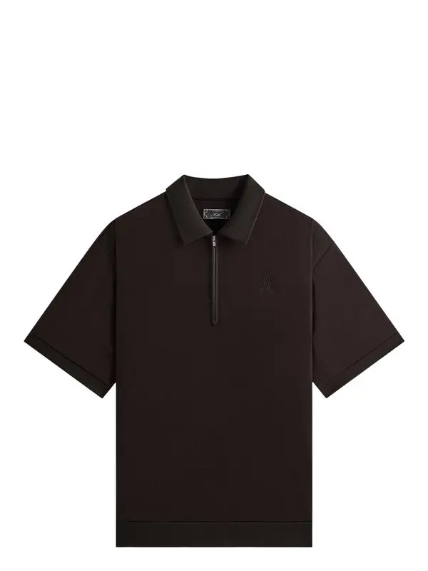 Kith Zip-front Performance Knit Ethan Polo - Brown