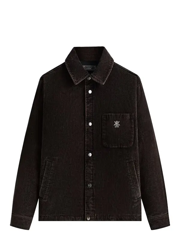 Kith Washed Corduroy Brixton Puffed Shirt Jacket - Black