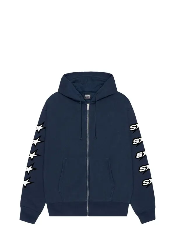 StÜssy Speedway Zip Up Hoodie - Blue