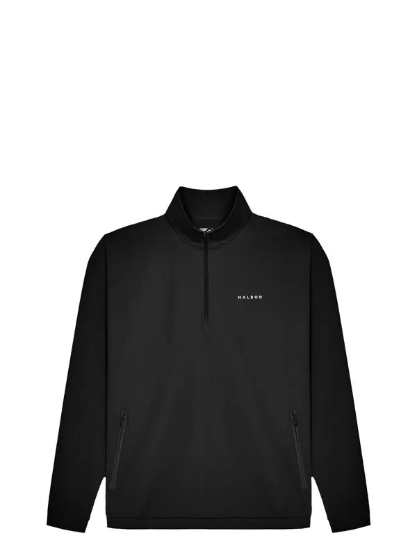 MALBON Performance Quarter Zip Shell Pullover - Black