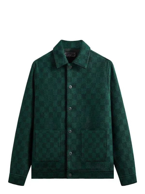 Kith Check Boucle Boxy Collared Overshirt - Green