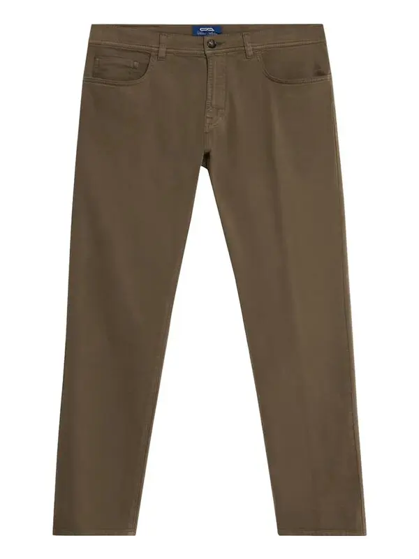 Cesare Attolini Cotton And Cashmere Five-pocket Pants - Green