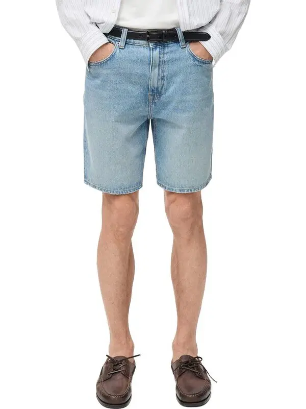 Mango Nonstretch Denim Bermuda Shorts - Medium Blue