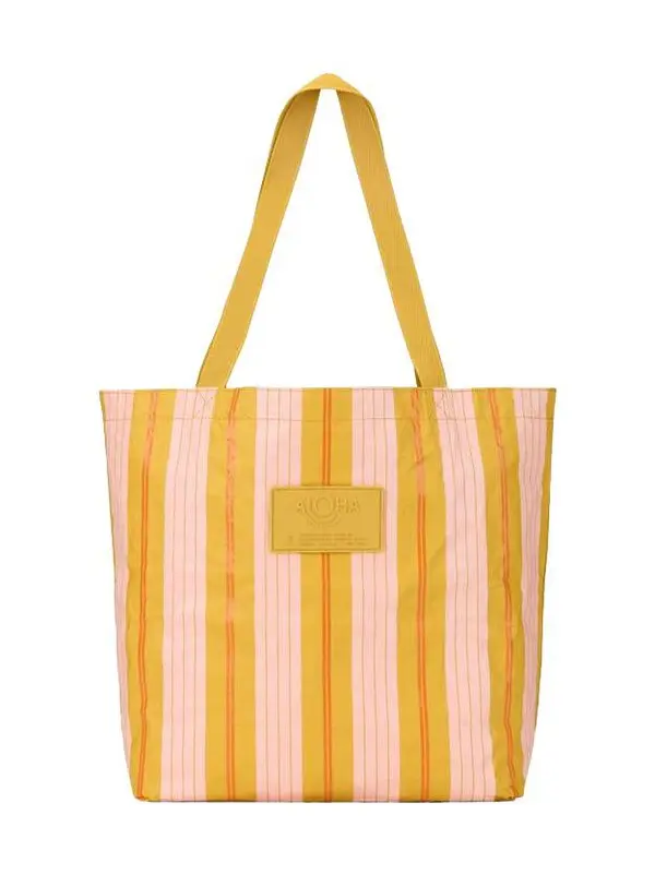 ALOHA COLLECTION Market Stripe Reversible Tote - Hey Girl/hot Mustard