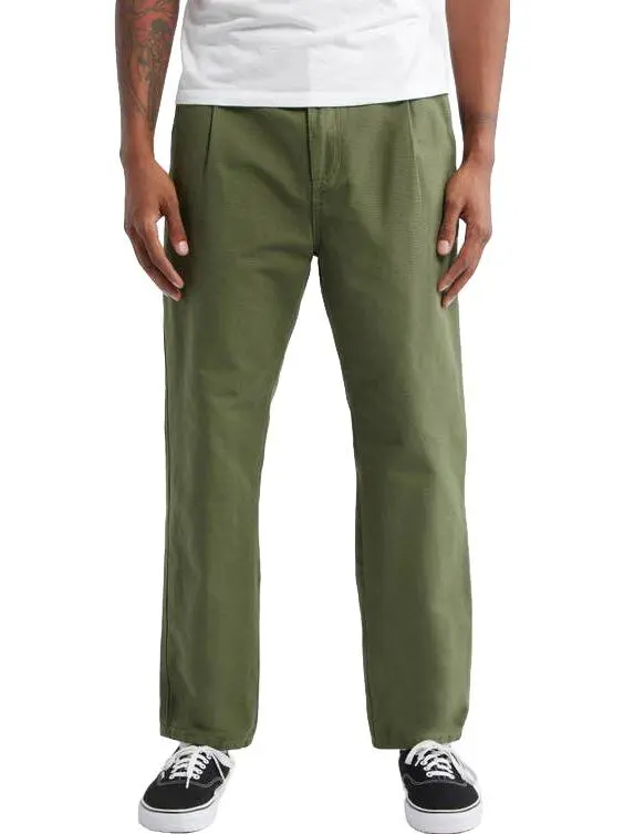 SERVICE WORKS Pleated Cotton Canvas Waiter Pants - Olive