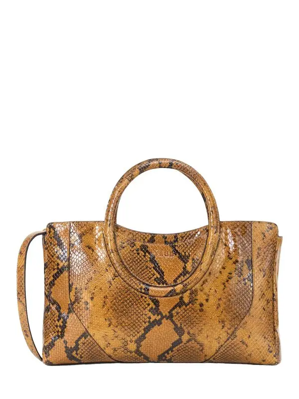 Staud Mini Maude Leather Satchel - Snake