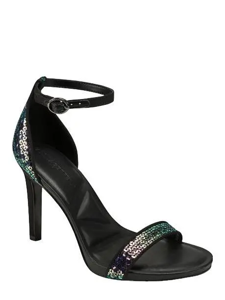 Karl Lagerfeld Paris Kenz Sequin Ankle Strap Sandal - Multi/black