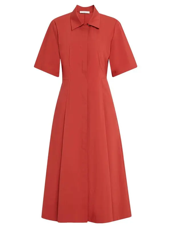 Vince Short-sleeve Midi Shirtdress - Red