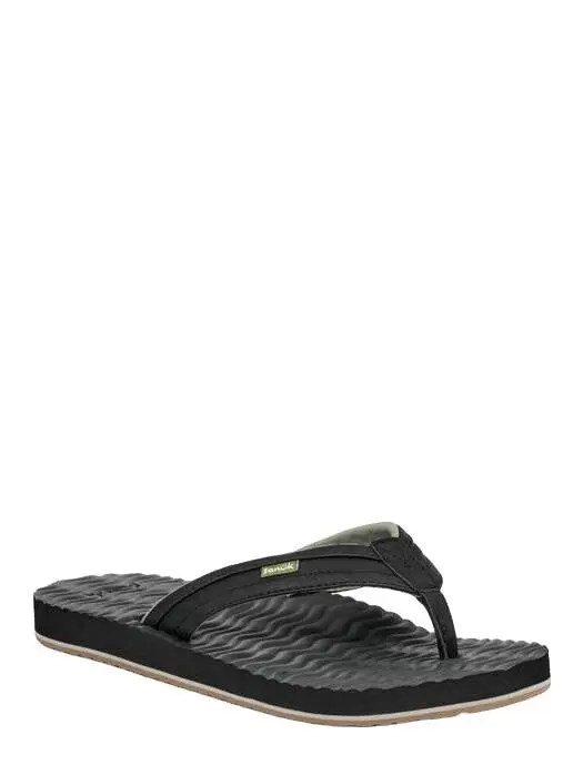 Sanuk Ziggy Plush Flip Flop - Black