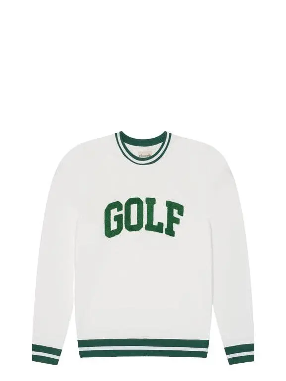 ELLSWORTH + IVEY Collegiate Golf Pullover Sweatshirt - Ivory/green