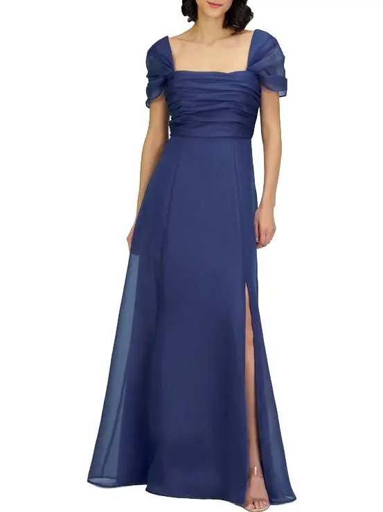 Js Collections Jane Ruched Bodice A-line Gown - Twilight