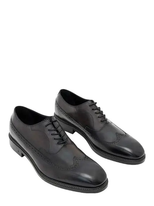 John Varvatos Harrison Longwing Leather Oxford - Charcoal