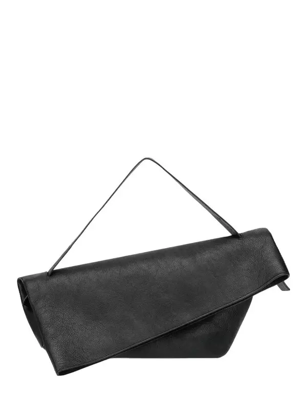 Alberta Ferretti Asymmetric Leather Clutch - Black
