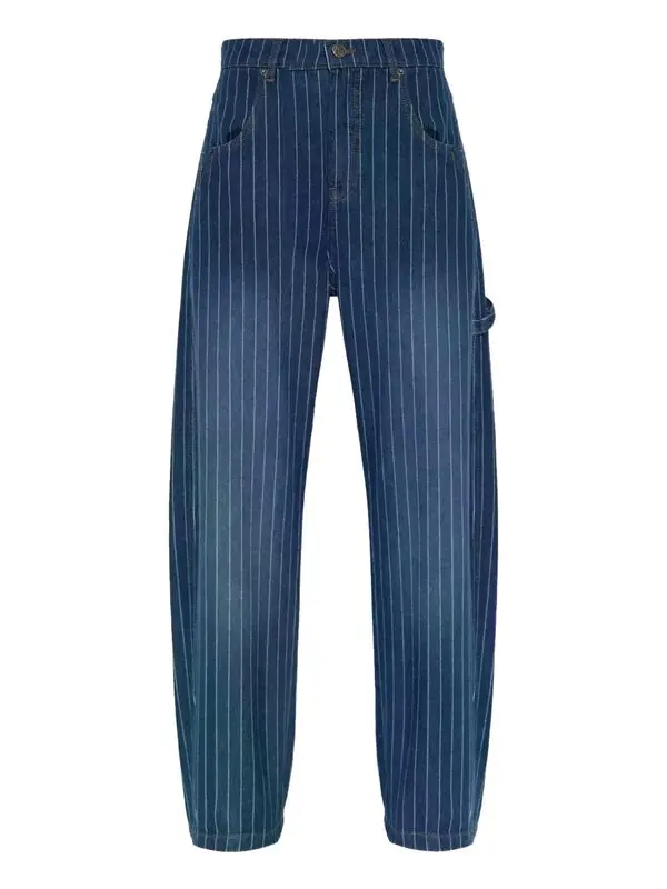 Munthe Pinstripe Utility Trousers - Blue