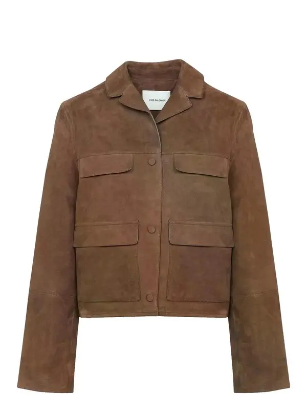 YVES SALOMON Leather Jacket - Brown