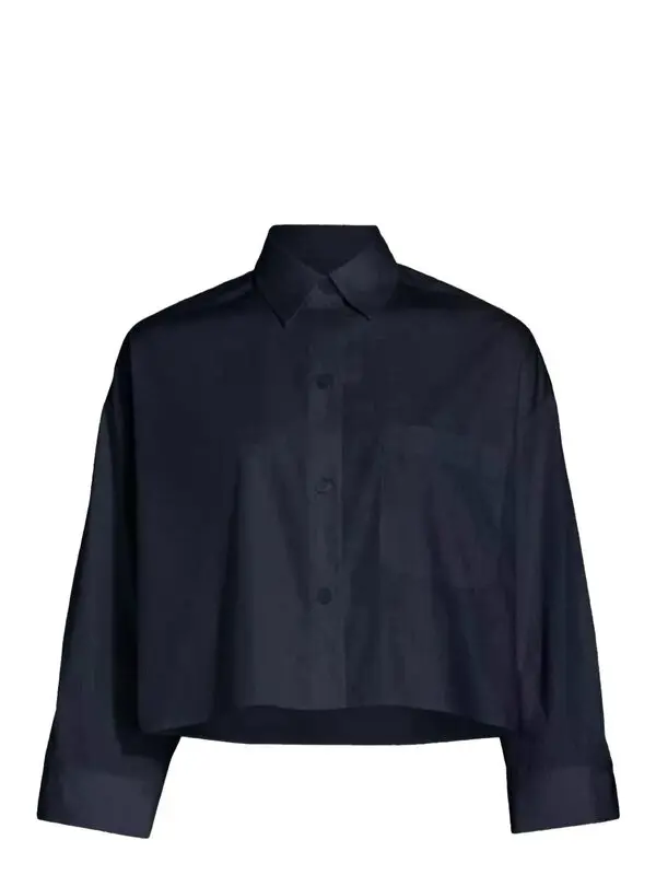 TWP Superfine Pocket Cropped Shirt - Blue