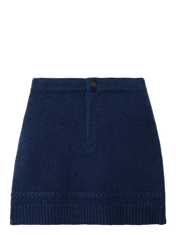 Guest In Residence Cashmere And Wool-blend Mini Skirt - Blue